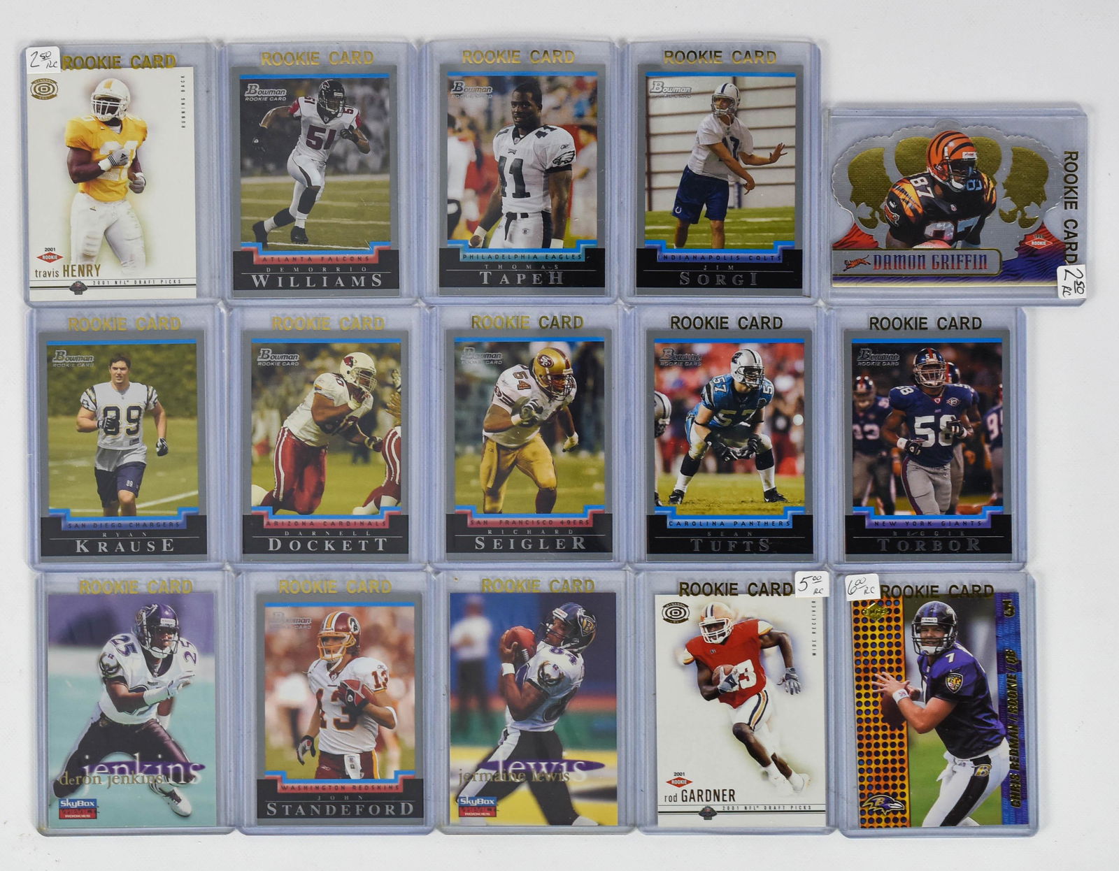 15 Early 2000s Era NFL Rookie Football Cards Plus Extra Card Lot (#0028 ...