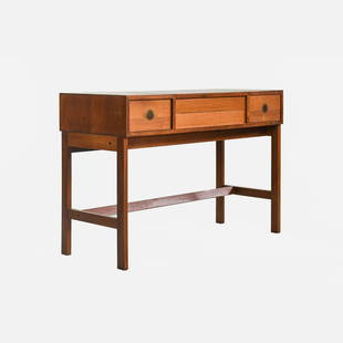 1960s Danish Modern Teak Lift Top Vanity Mcm Table With Mirror