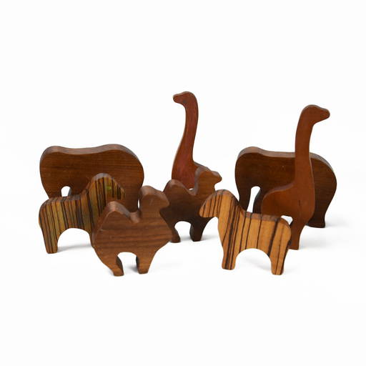 Set Of Eight Wood Mcm Animals