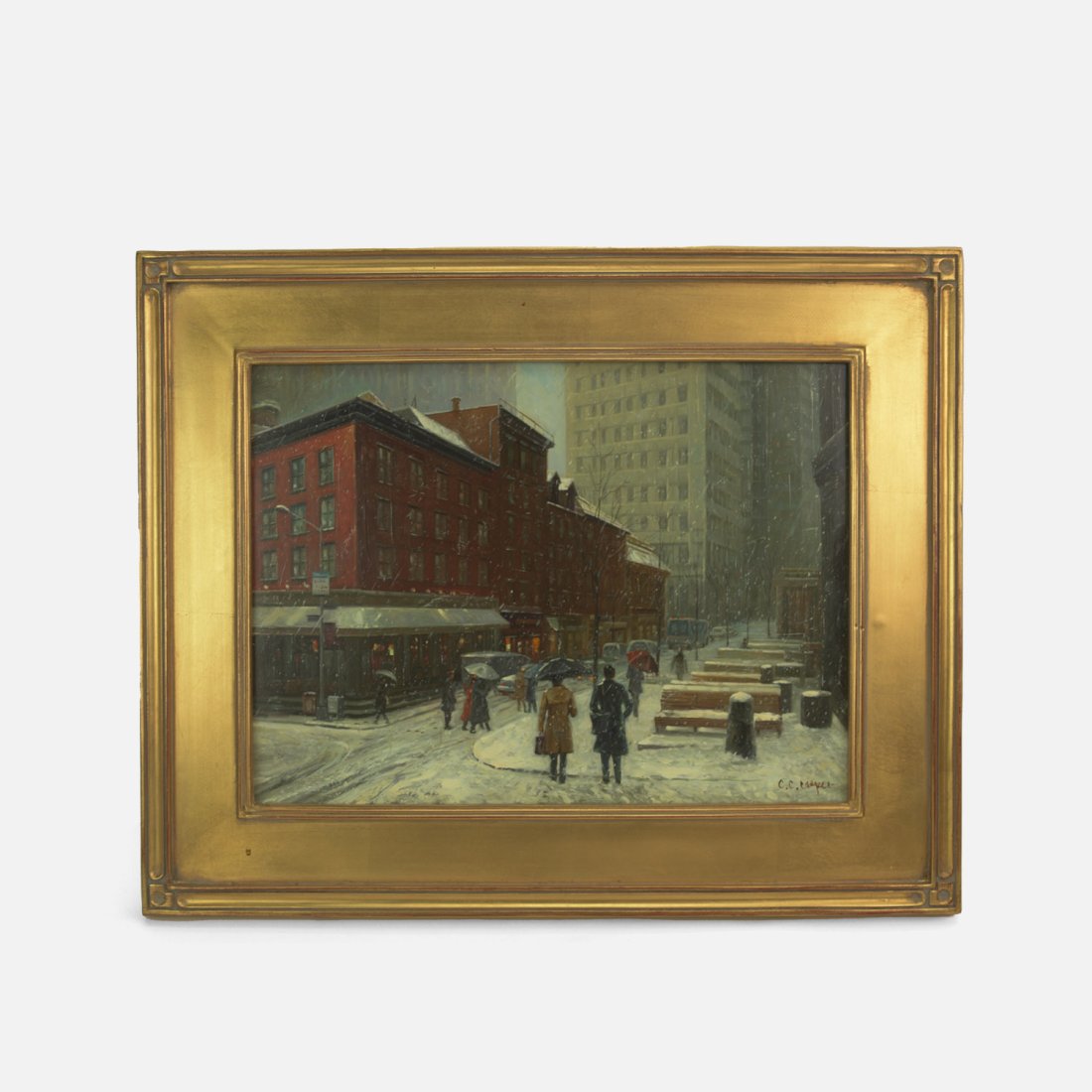 C. C. Cooper Signed And Framed Oil Painting On Board, Winter Snow, New ...