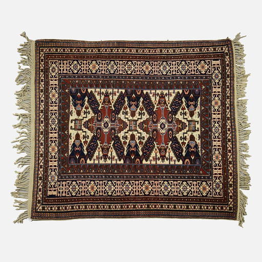 Vintage Wool Persian Kazak Oriental Throw Rug 4'7" x 4'1" (#0016) on ...