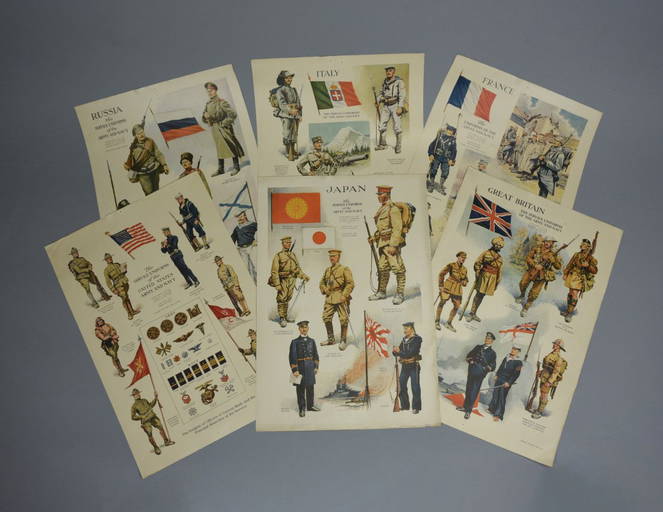 Group Of Six Wwi Military Service Uniform Posters By Benjamin Dale 1917