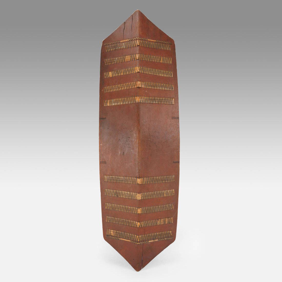 Antique 19thc Dayak Tribal Rattan And Wood Kliau Shield Borneo ...