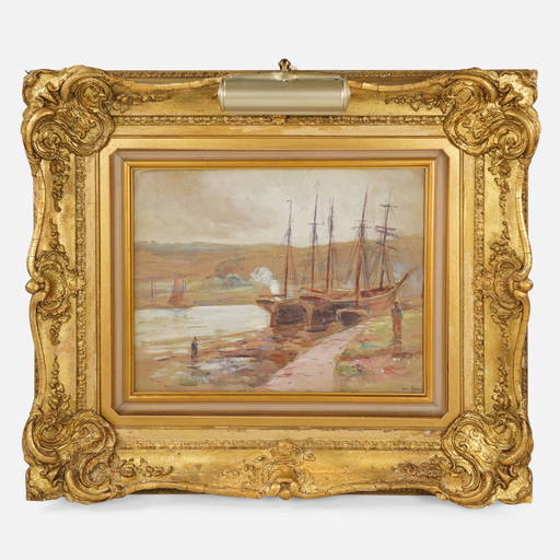 Nye, Edgar Hewitt "boats On The Shore" Original Painting