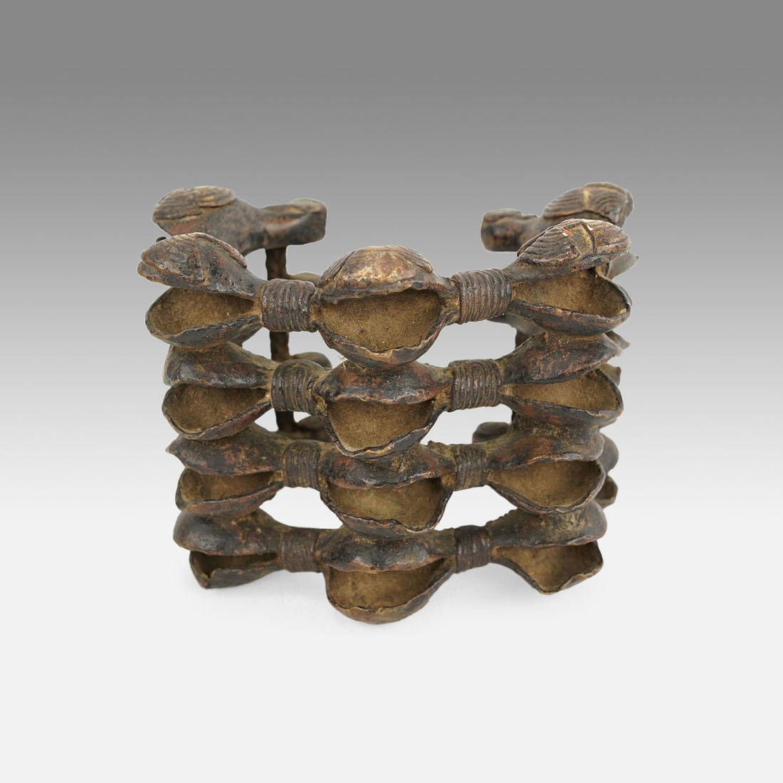 Dangio African Bronze Chiefs Tribal Bell Anklet Liberia Auction