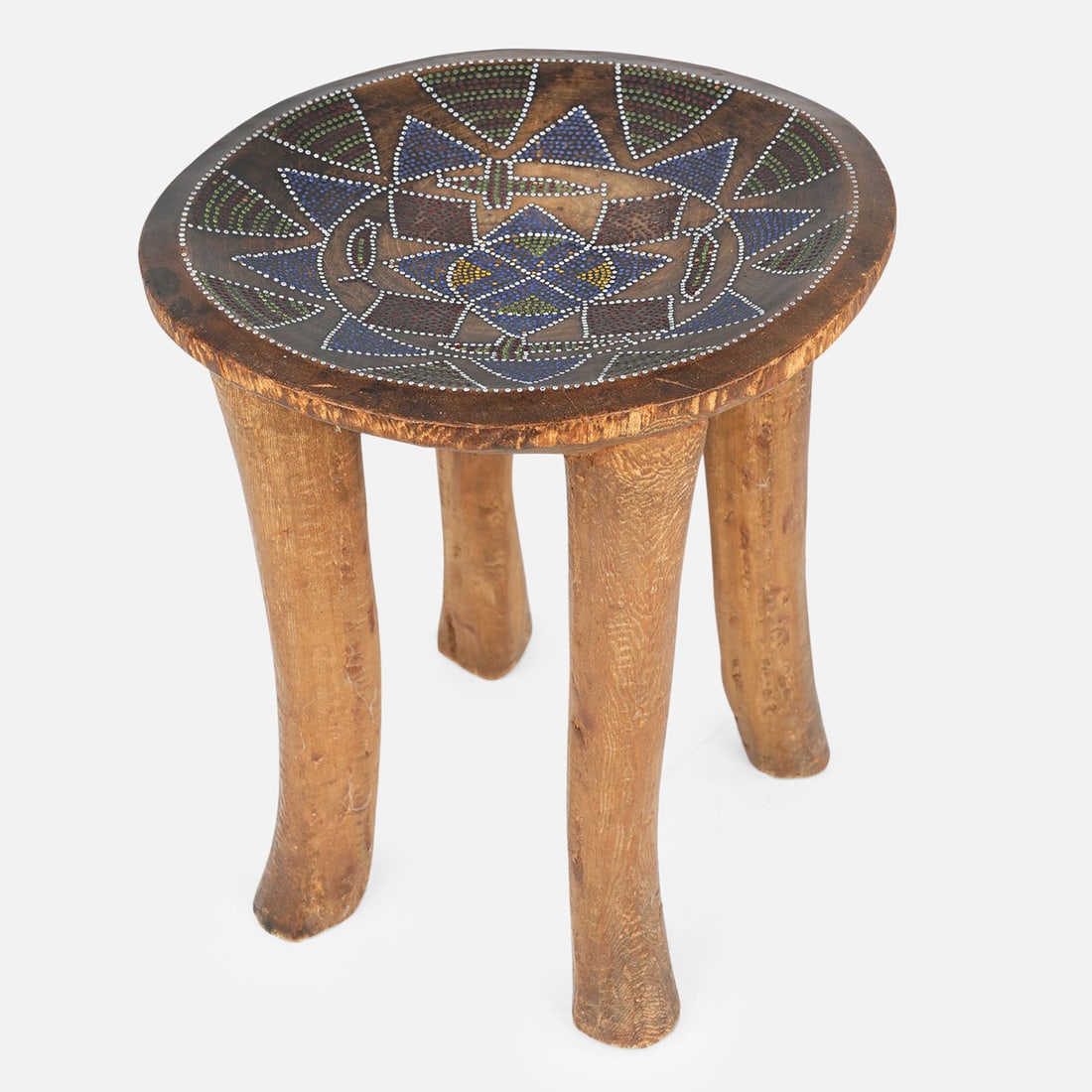 African Luo Tana River Beaded Traditional Stool Kom Nyaluo Kenya Auction