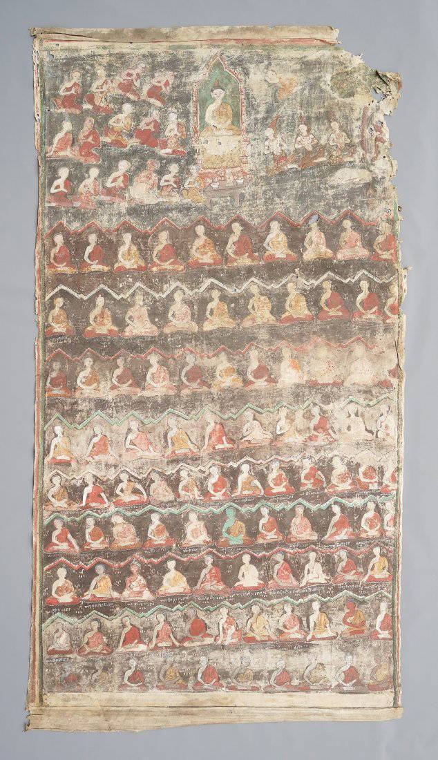 Early Antique Large Tara Thangka Cloth Painting Thailand Wall Hanging ...