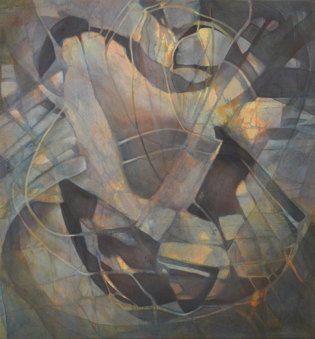 Cynthia M. Young Prometheus Large Abstract Colorfield Acrylic Painting ...