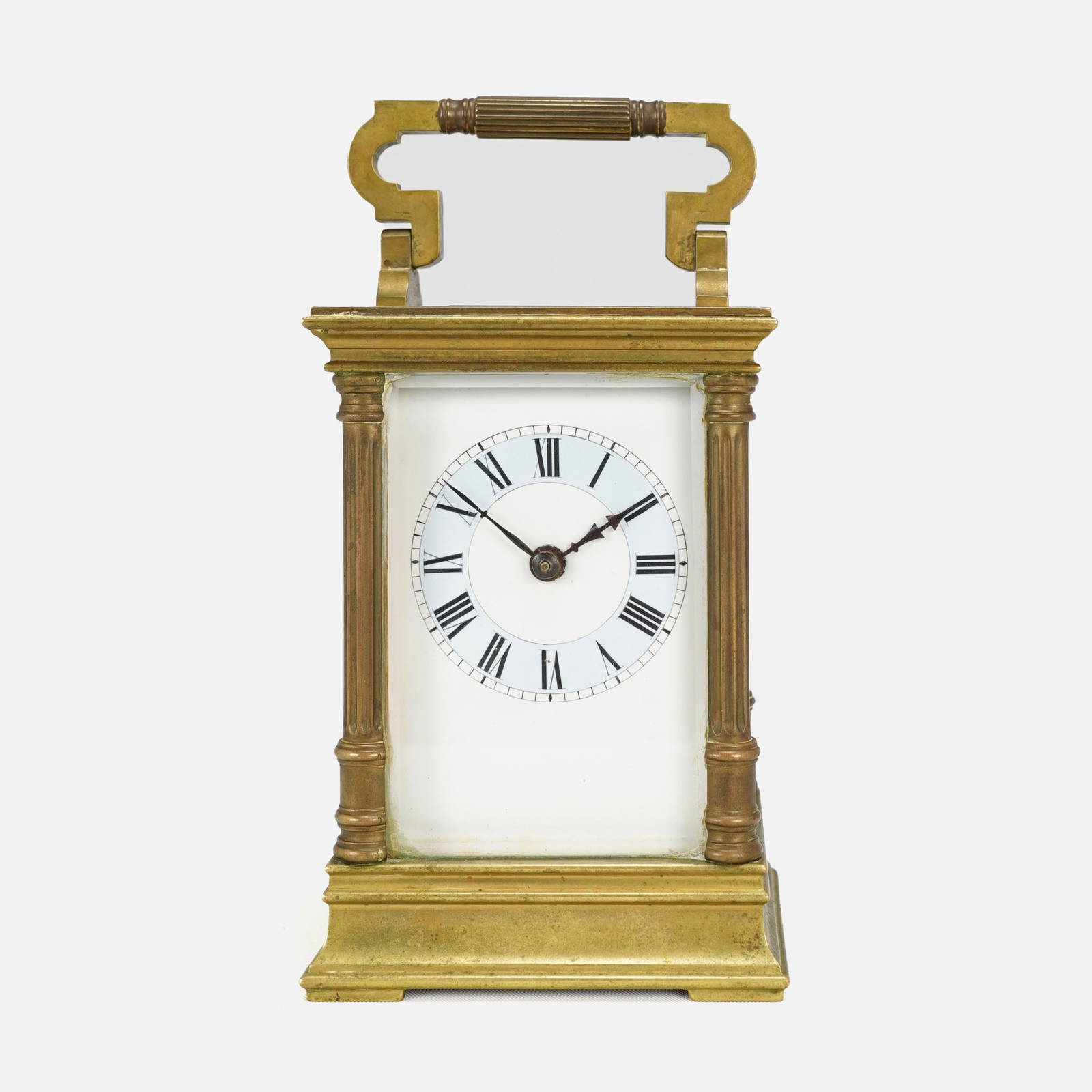 American Brass And Glass Carriage Clock W/columns By Seth Thomas Auction