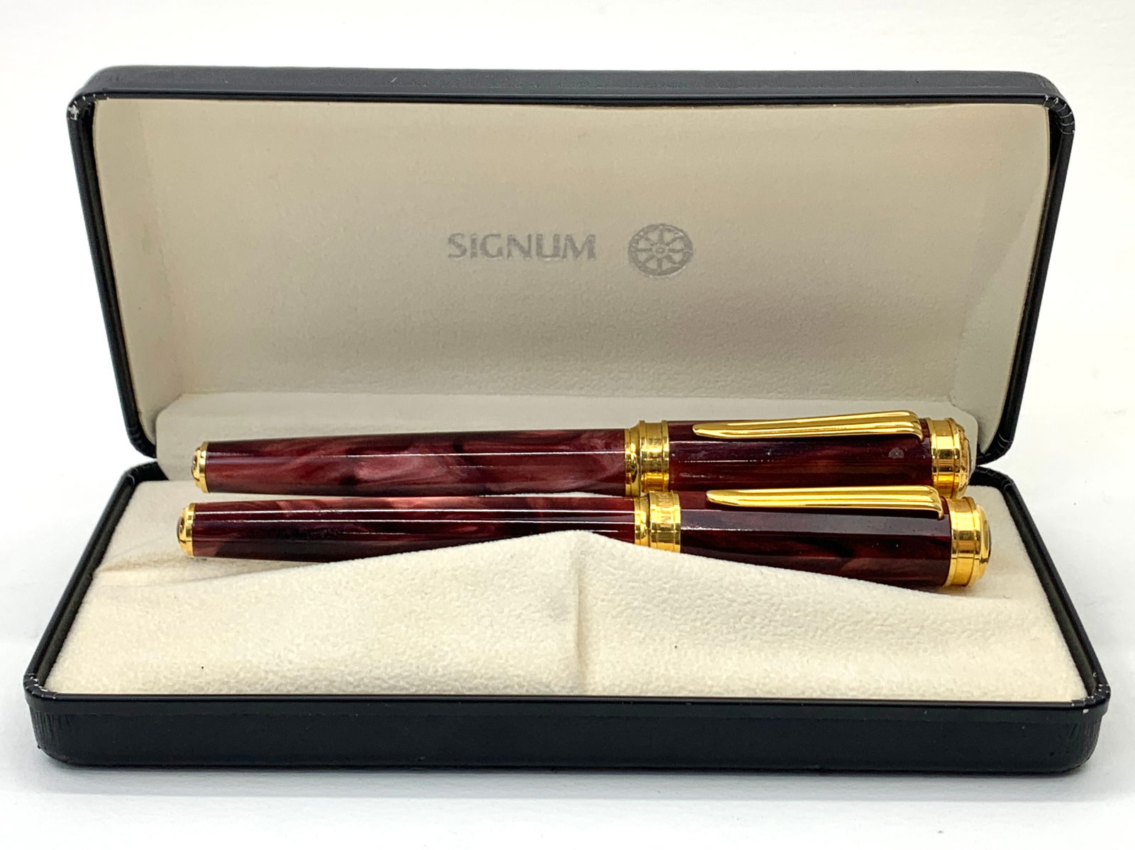 Signum Italy Rose Colored Pearlized Fountain And Ballpoint Pen Set W ...
