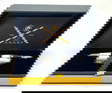 Cross Peerless 125 Tokyo Black And Silver Oversized Fountain Pen W/box ...