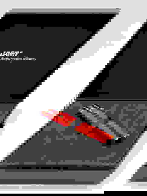 Lamy German Fountain And Ballpoint Pen Set Red Metal Barrel 14k Nib W ...