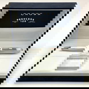 Cross Peerless 125 Tokyo Black And Silver Oversized Fountain Pen W/box ...