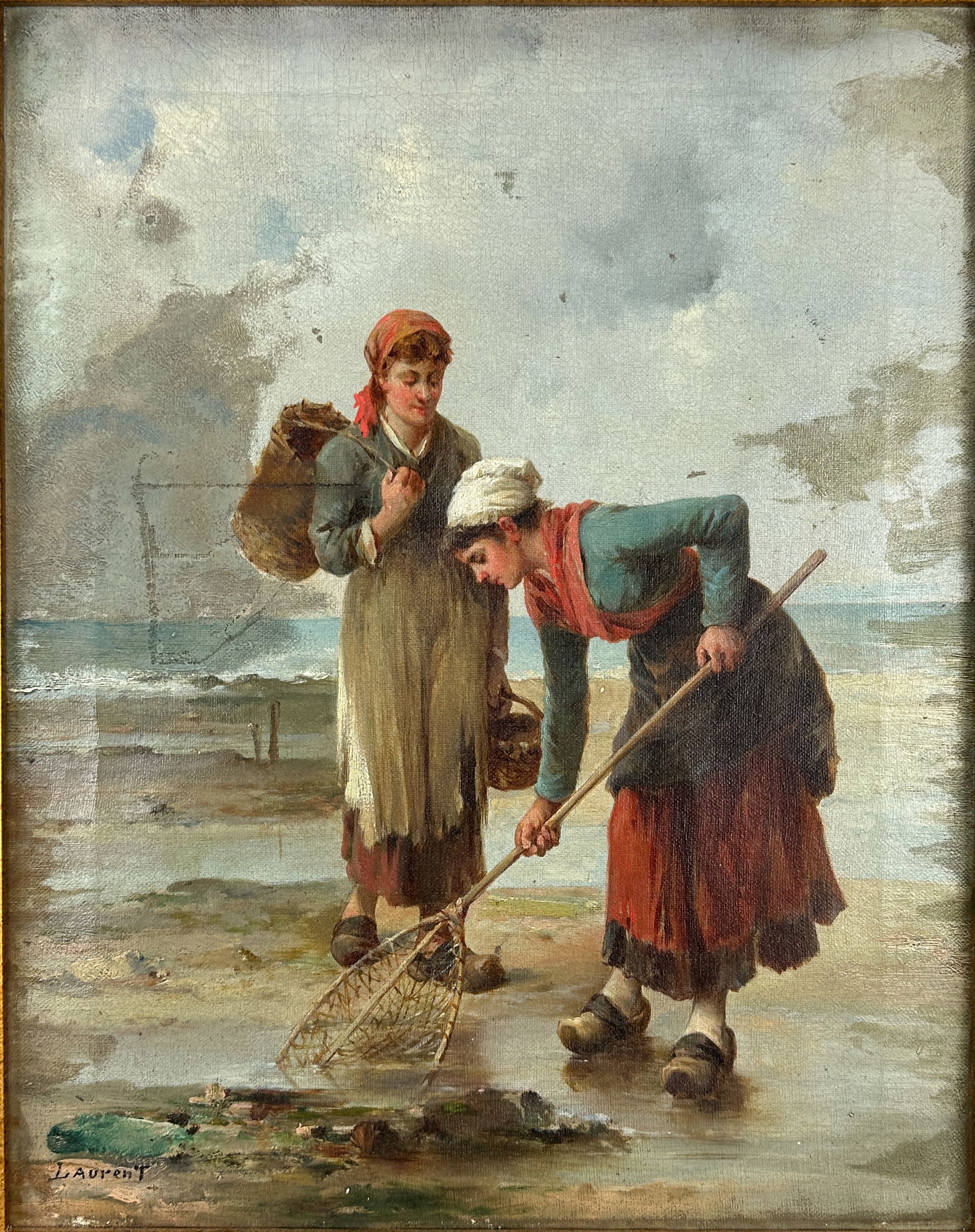 Henri Alphonse Laurent-desrousseaux Framed Antique French Oil On Canvas ...