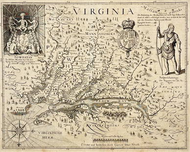 Antique Map: John Smith's Map Of Virginia