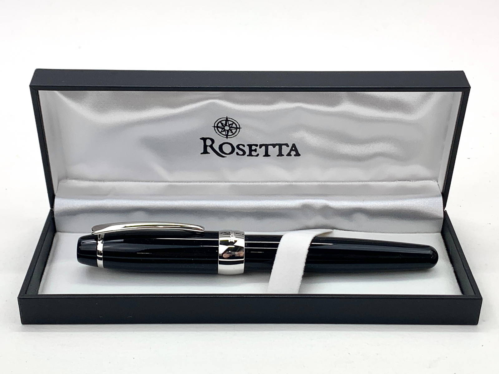 Rosetta Germany Fat Oversized Black And Chrome Fountain Pen W/box #2 Auction