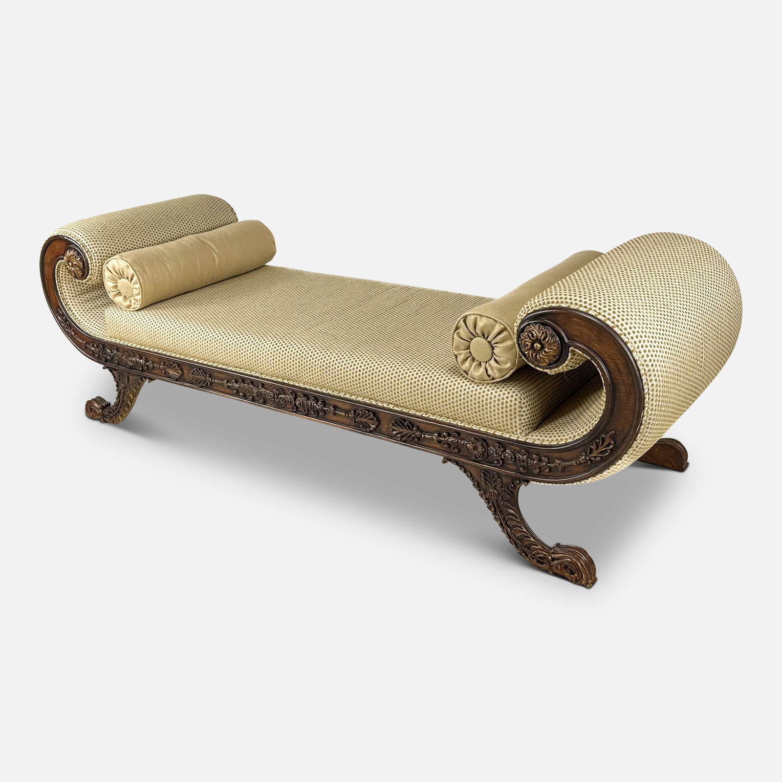 Empire Style Upholstered Carved Wood Recamier Daybed - May 12, 2024 ...