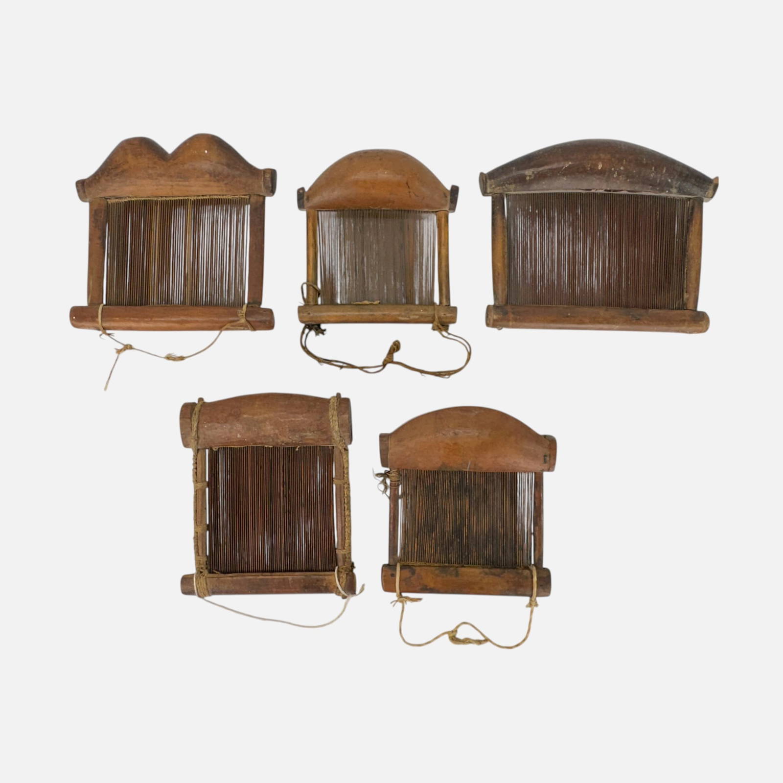 Five Tribal West African Carved Wood Loom Beater Weaving Tools Auction