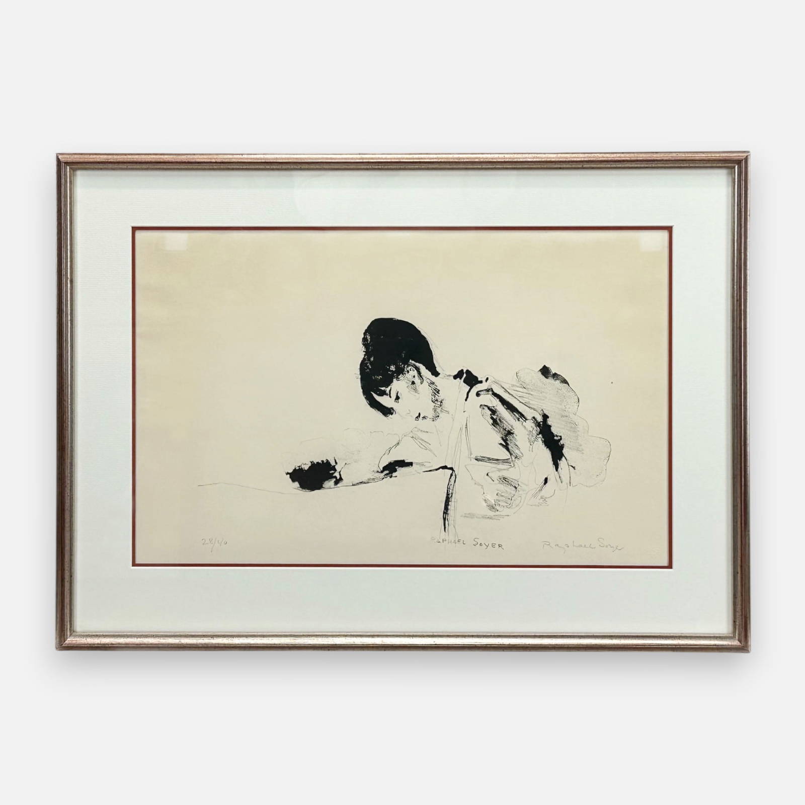 Raphael Soyer "japanese Girl" Limited Edition Lithograph Framed Print W ...