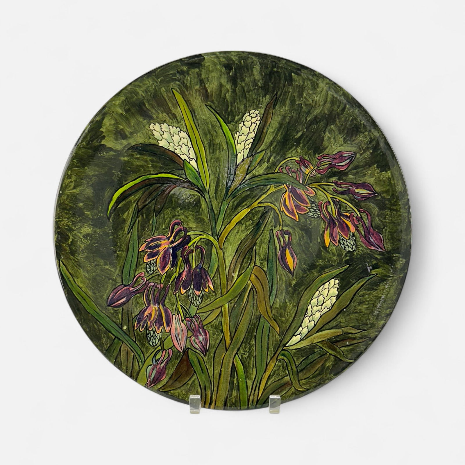 Large Cincinnati School 1880s American Art Pottery 16" Charger W ...