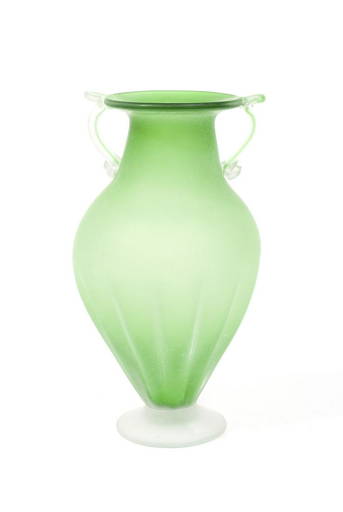 Green Frosted Glass Vase