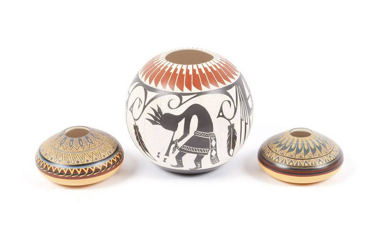 Three Native American Pottery Bowls