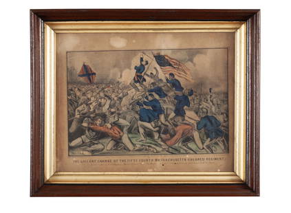 Battle Of Princeton Colored Etching Lithograph