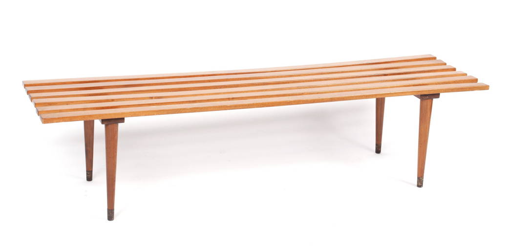George Nelson Style Mcm Slat Bench