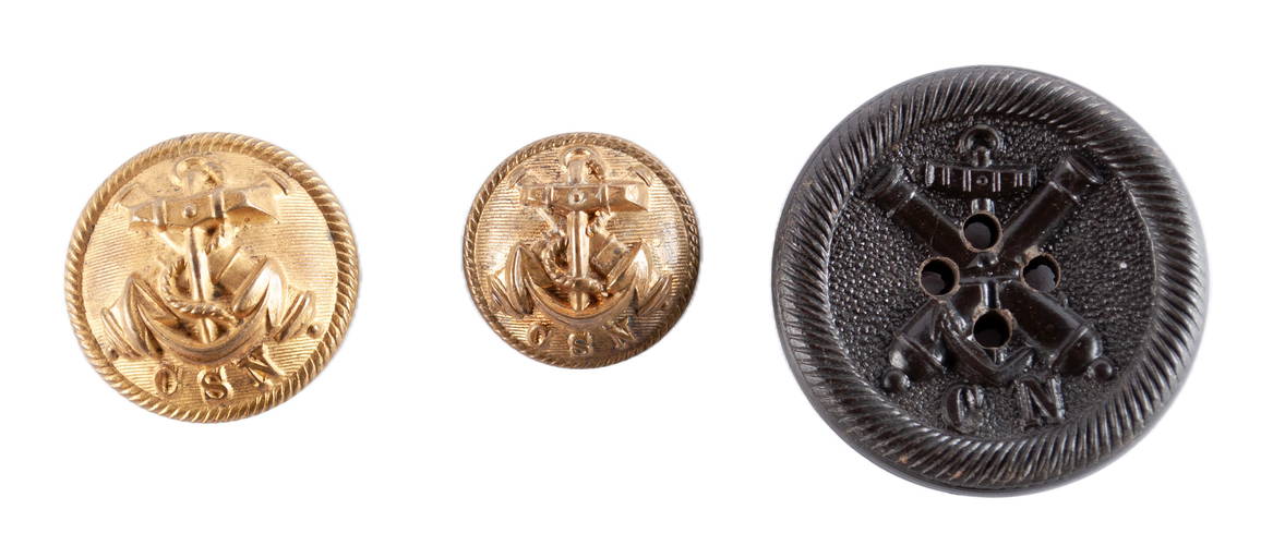 Three Confederate Navy Buttons