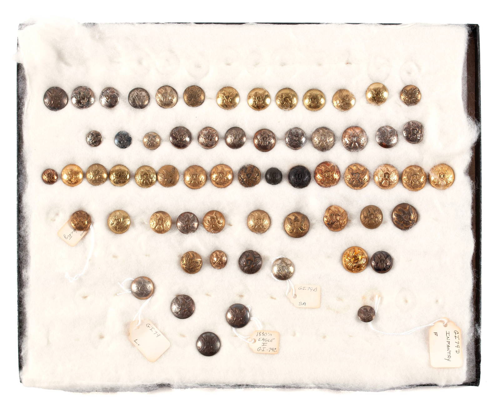 Sixty-two Federal Infantry Eagle Buttons Auction