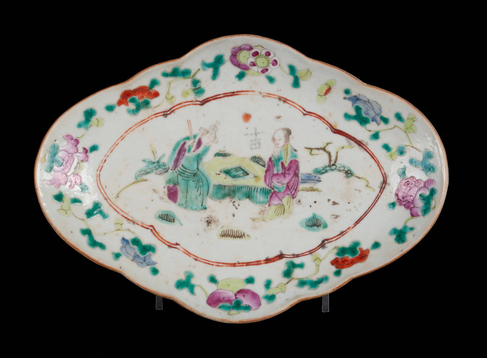 Canton Export Famille Rose Lozenge Dish Auction