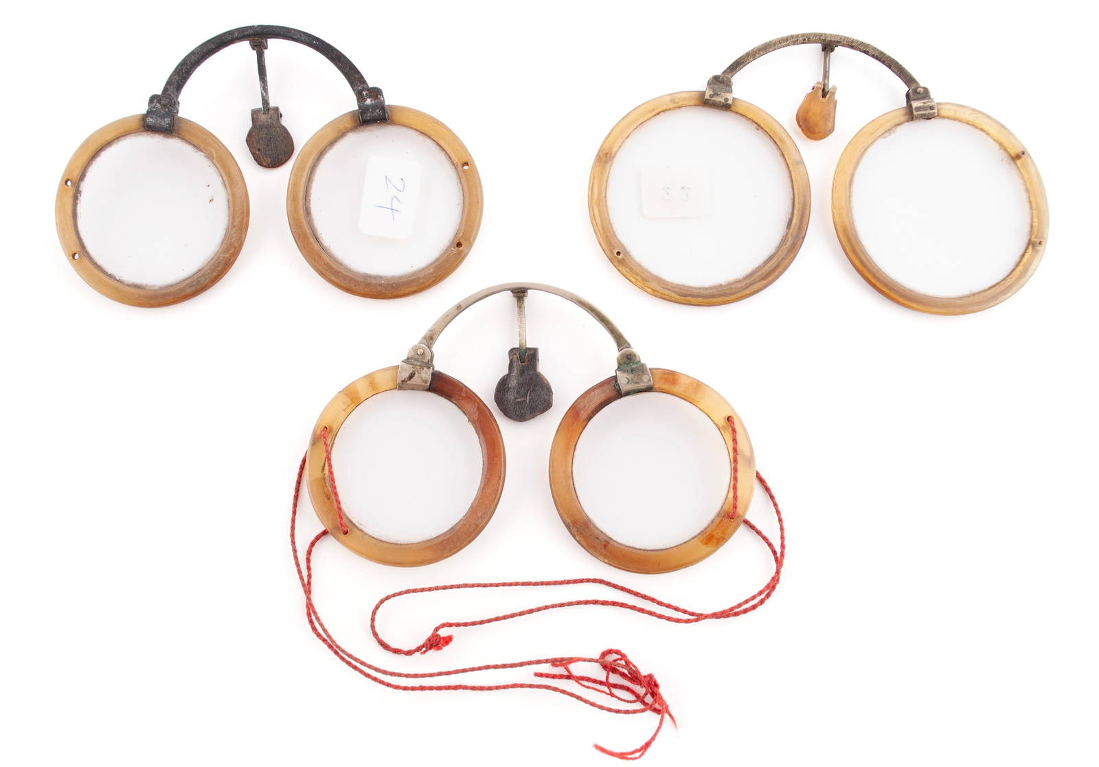 Three Pair Of Chinese Horned Rim And Tortoiseshell Spectacles Auction