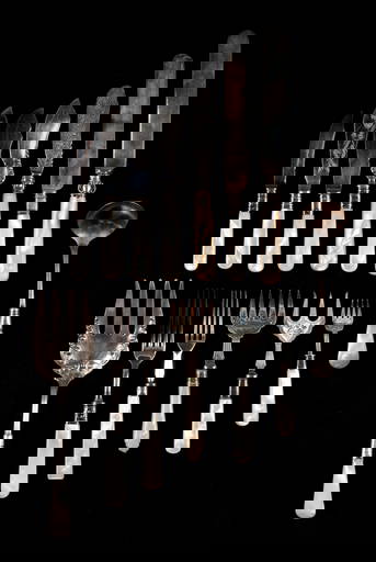 Mother Of Pearl Handled Flatware Service