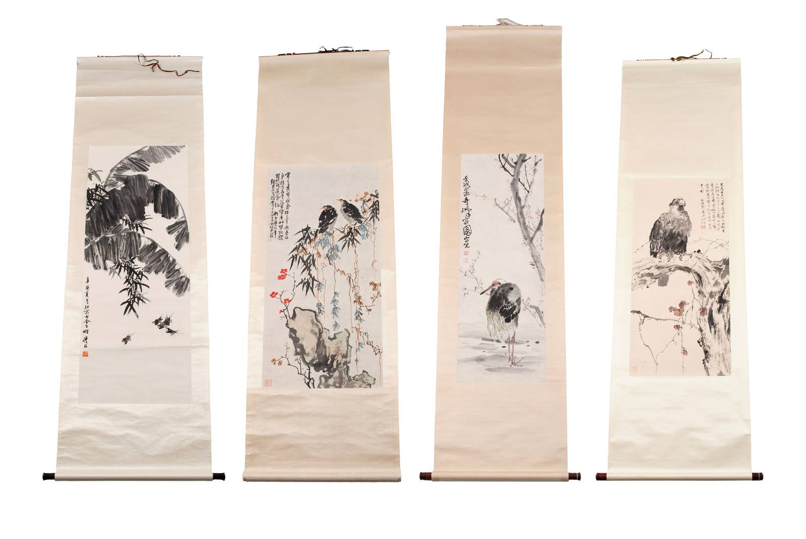 Four Chinese Scroll Paintings Auction