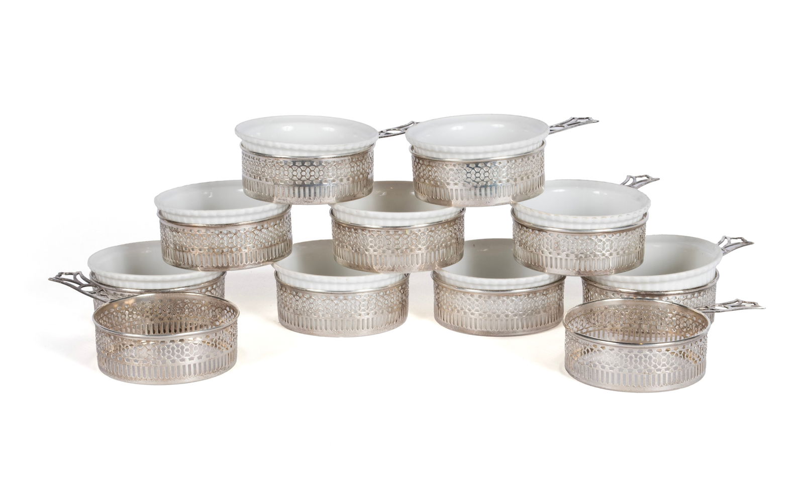 Webster Co. Sterling Silver And Limoge Porcelain Ramekins Auction