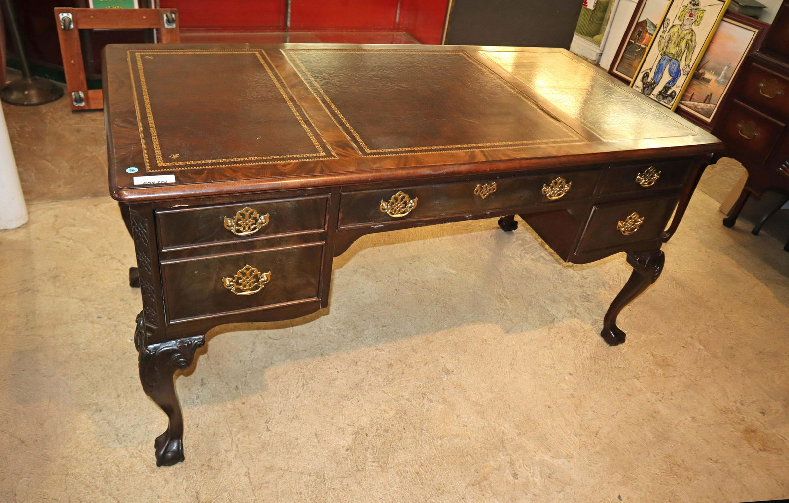 Sligh burl mahogany leather top desk - Mar 27, 2022 | South Jersey ...
