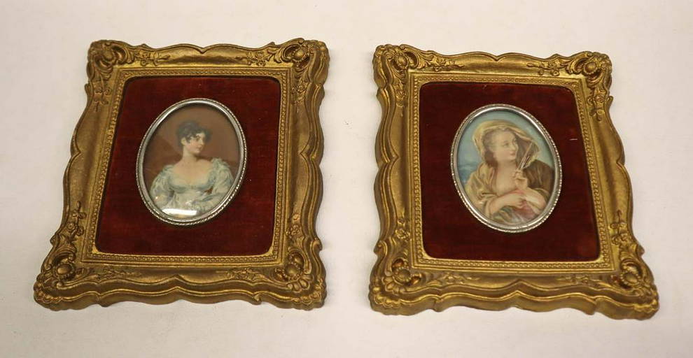 Pair Of Mini Cameo Portraits
