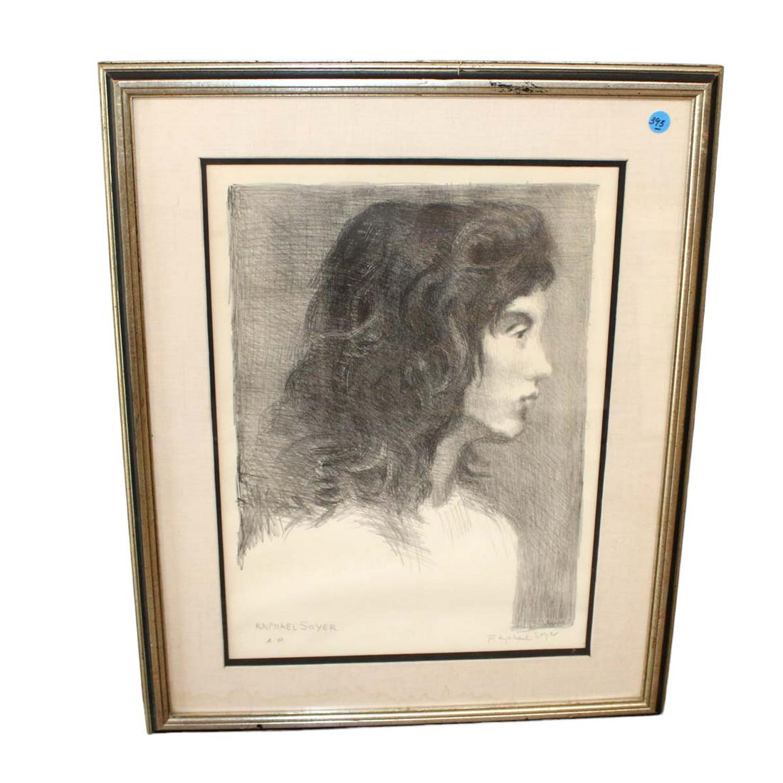 Vintage Signed Raphael Soyer Drawing