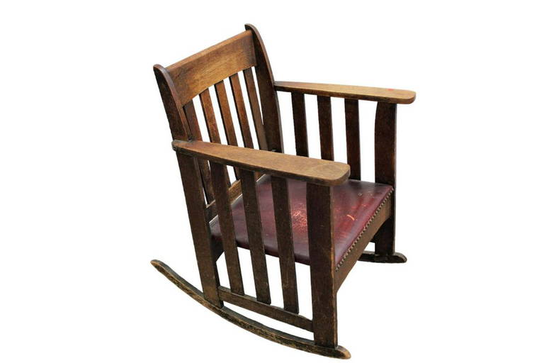 Antique Mission Oak Rocker In Original Finish