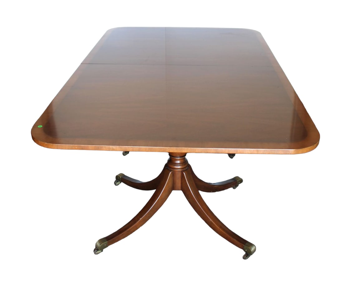 Kittinger Dining Room Table, Banded, Mahogany Auction