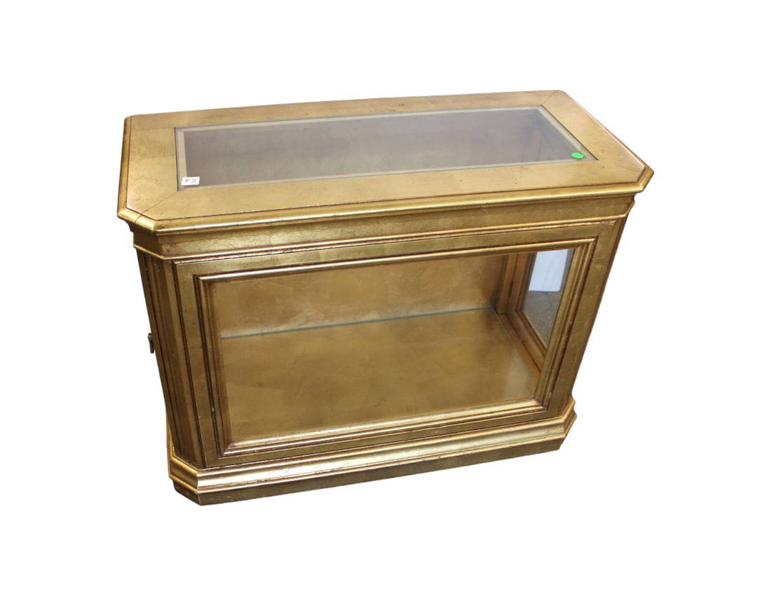 Petite Gold Display Case With Side Open Door Auction