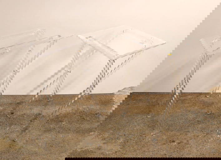 2 Vintage Lucite Folding Snack Tables