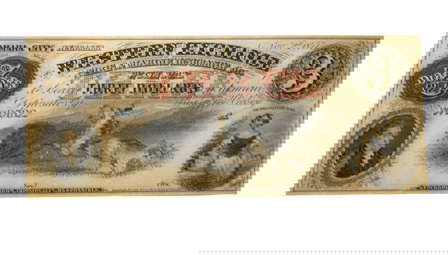 Western Exchange $3 Stock Bill