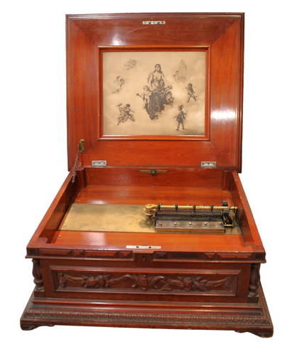 Antique 16" Disc Music Box Player, Believe To Be A Regina In Fancy ...