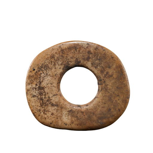 Neolithic Period, Red Mountain Culture Chicken Bone White Jade Bi