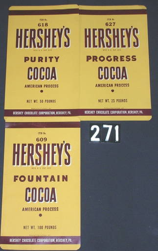 Lot Of (3) Salesman Sample Display Sheets Hershey