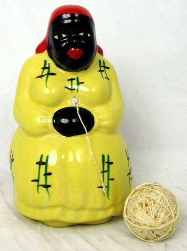 1930's Mccoy Mammy Black String Holder