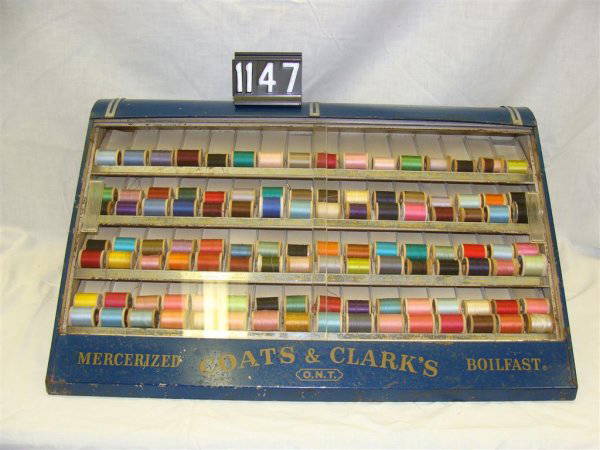 Coats & Clark's Thread Display Cabinet, Antique