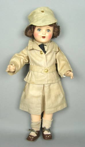 1940's 18" Composition Ww2 Wave Doll