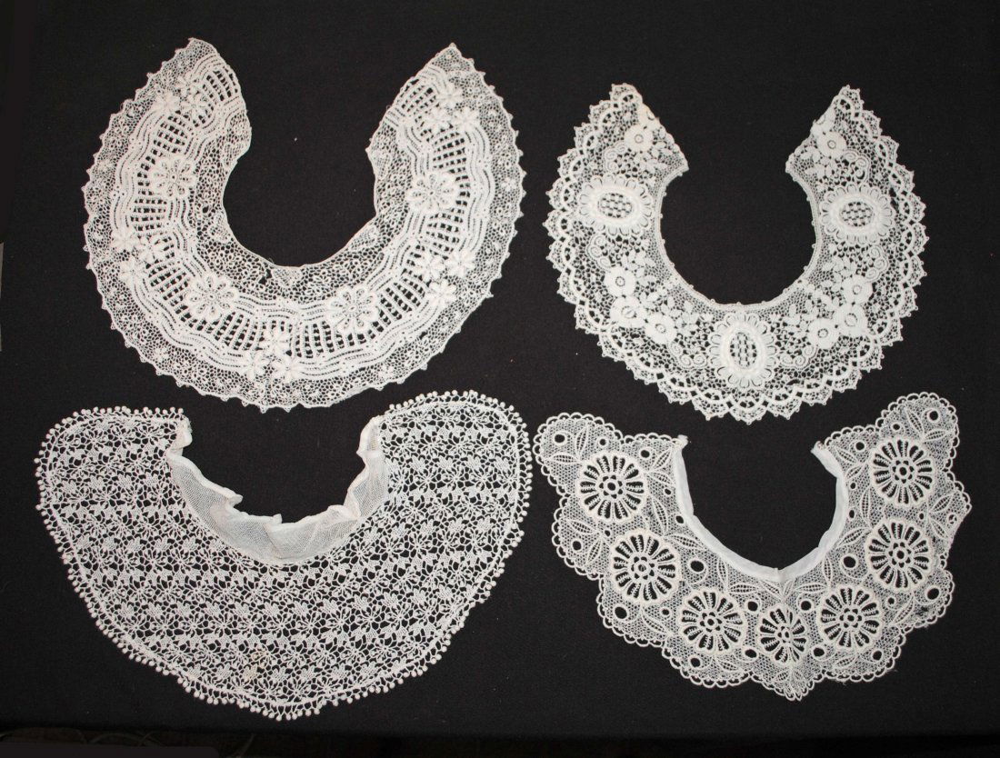 Collection Of 4 Schiffli Lace Collars, 1900s